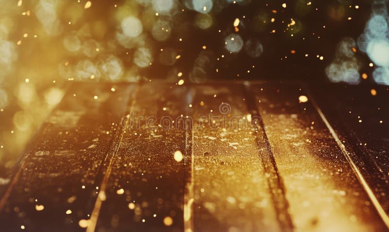 A Wooden Table with a Lot of Dust on it Stock Photo - Image of effect ...