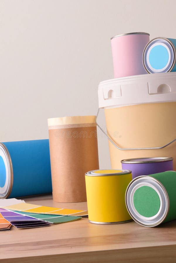 Wooden Table with Material and Painting Tools for Home Vertical Stock ...