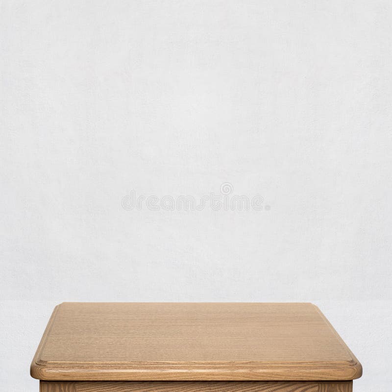 Wooden table near the wall stock photo. Image of decorative - 66664352