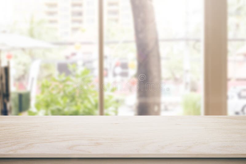 Wooden Table on Outdoor Background Stock Image - Image of dining, empty ...