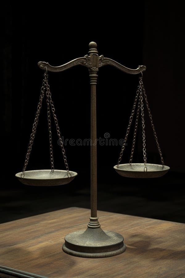 Wooden Table with Pair of Scales Stock Image - Image of wooden, table ...