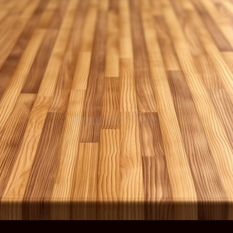 Wooden Table Perspective View, Created with Generative AI Stock ...