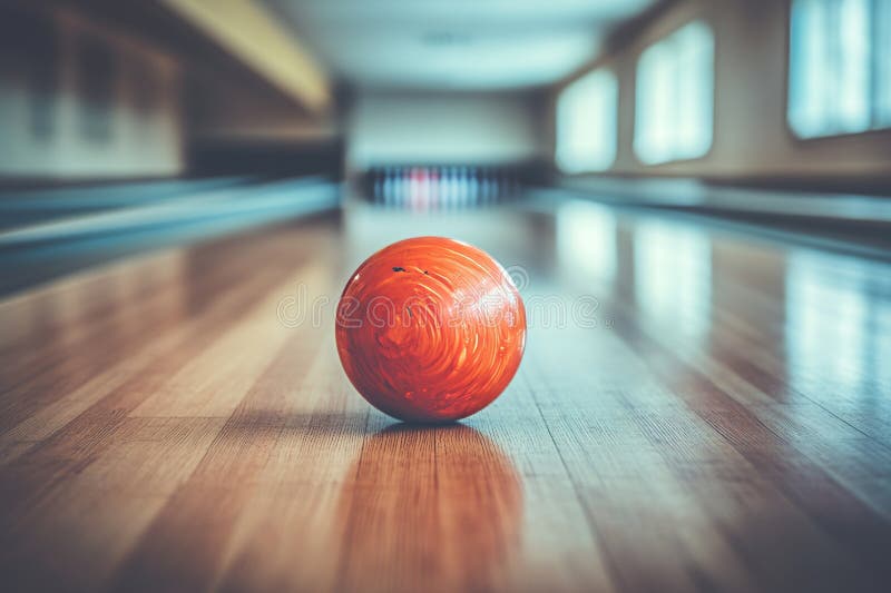 Wooden Table Red Bowling Ball Sitting Stock Photos - Free & Royalty ...
