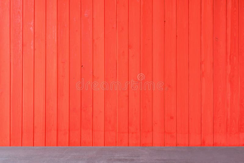 Wooden Table by the Red Wooden Wall Stock Image - Image of horizontal ...