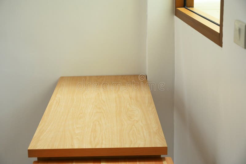 Wooden Table in the Room, Interior Design Stock Image - Image of ...