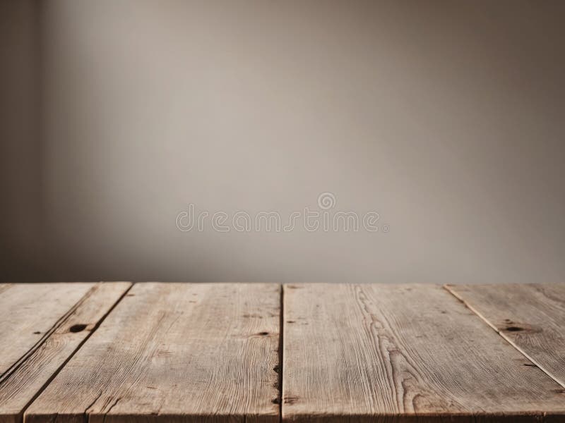 Wooden Table with Rustic Finish in Foreground Stock Photo - Image of ...