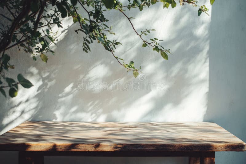 A Wooden Table with a Shadow on it Stock Photo - Image of park ...