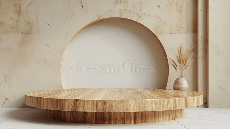 A Wooden Table with a Shadow on the Wall Stock Photo - Image of wood ...