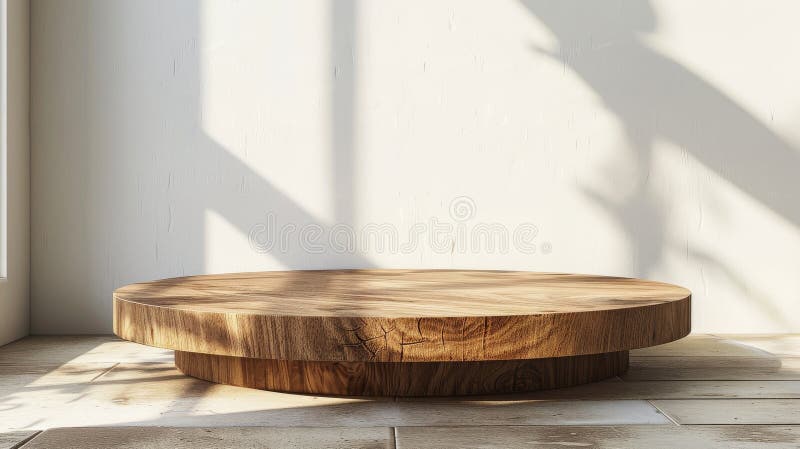 A Wooden Table with a Shadow on the Wall Stock Photo - Image of rough ...