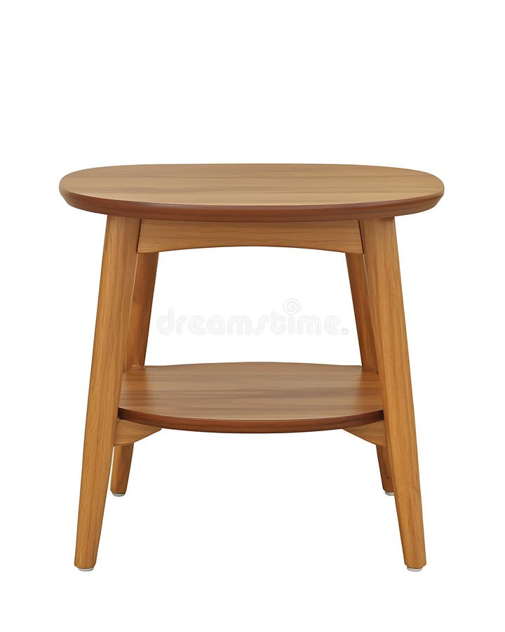A Wooden Table with a Shelf Underneath it Stock Illustration ...