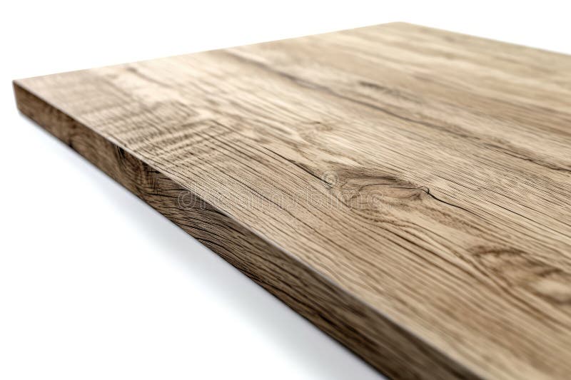 Wooden Table Surface As Viewed from the Side on White Background ...