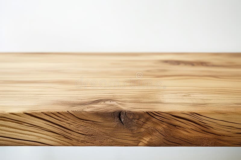 Wooden Table Surface on White Background. Generative AI Stock ...