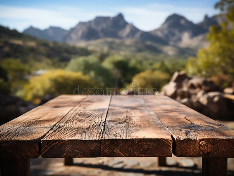 Wooden Table Top Background Stock Illustration - Illustration of eatery ...