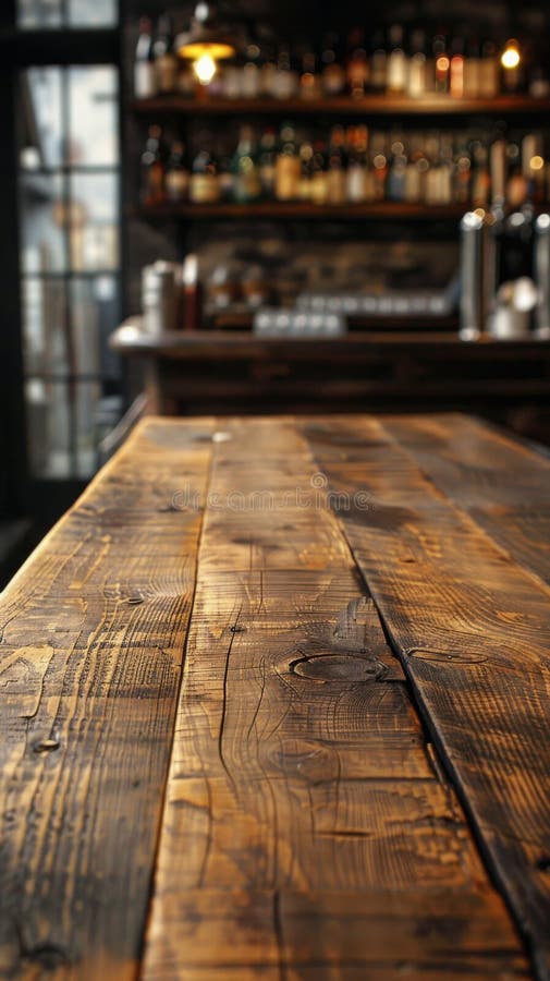 Wooden Table Top at Bar stock image. Image of traditional - 341944715