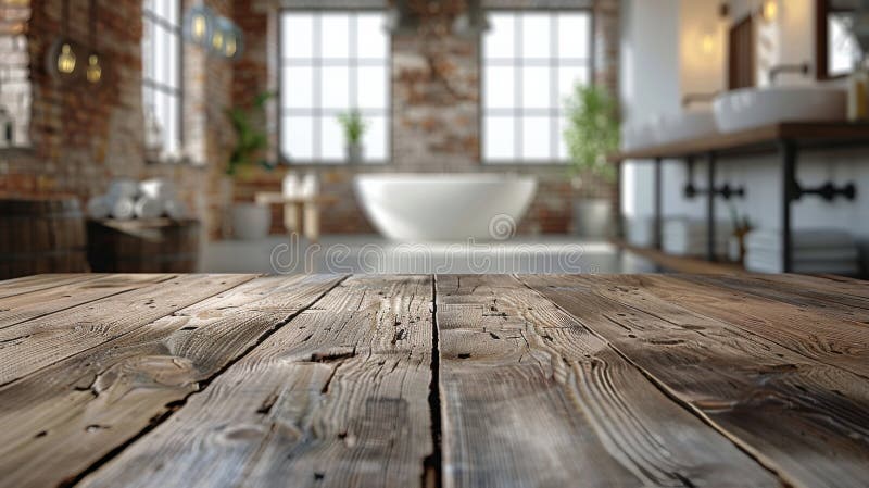 Wooden Table Top with Bowl stock image. Image of furniture - 314564811