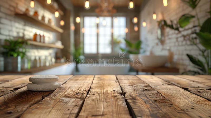 Wooden Table Top with Bowl stock image. Image of simplicity - 314564979