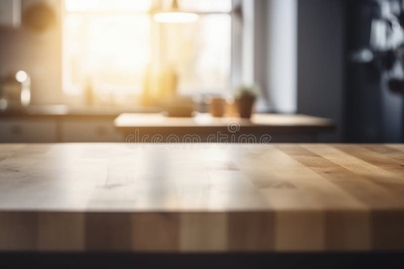 Wooden Table Top, Created with Generative AI Stock Illustration ...