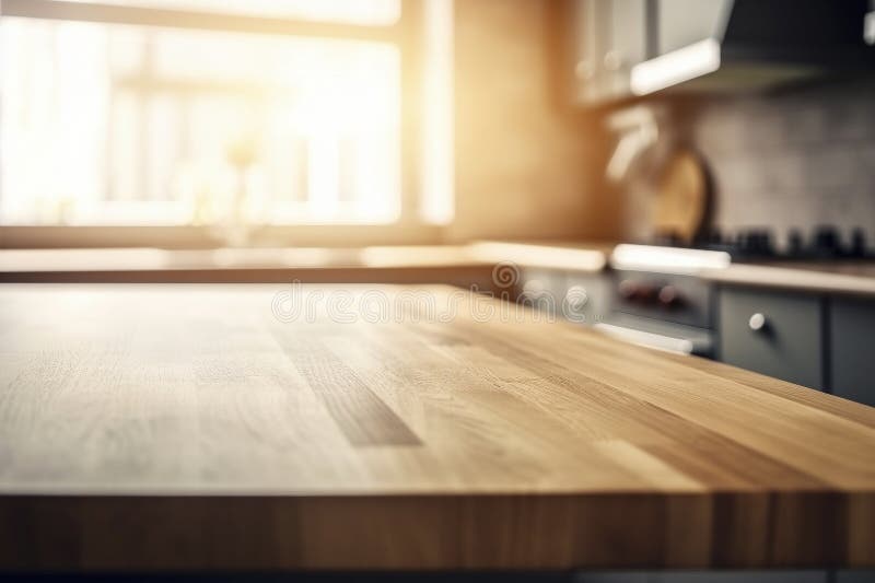 Wooden Table Top, Created with Generative AI Stock Illustration ...