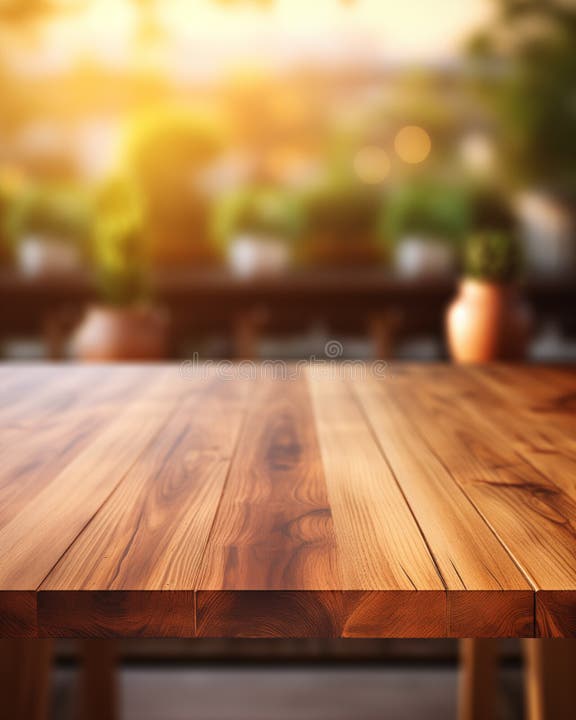 Wooden Table Top Plate Restaurant Backdrop. Stock Illustration ...