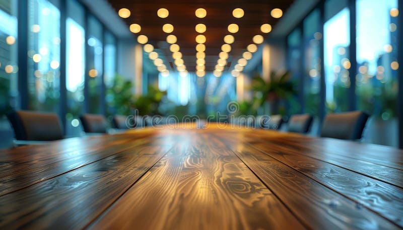 A Wooden Table with a View of the City by AI Generated Image Stock ...