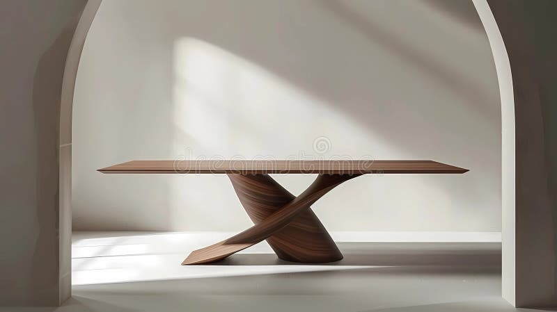Wooden Table on a White Background. 3d Rendering, Mock Up, Generative ...