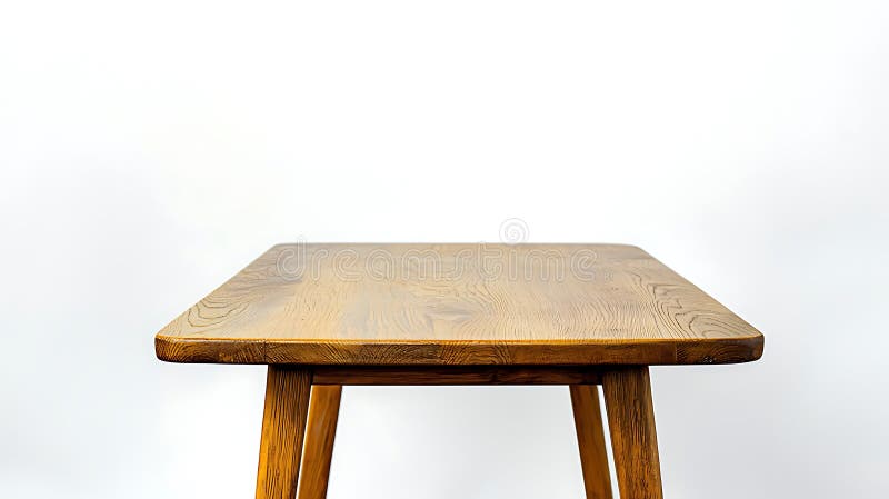 A Wooden Table with a White Background Stock Photo - Image of ...