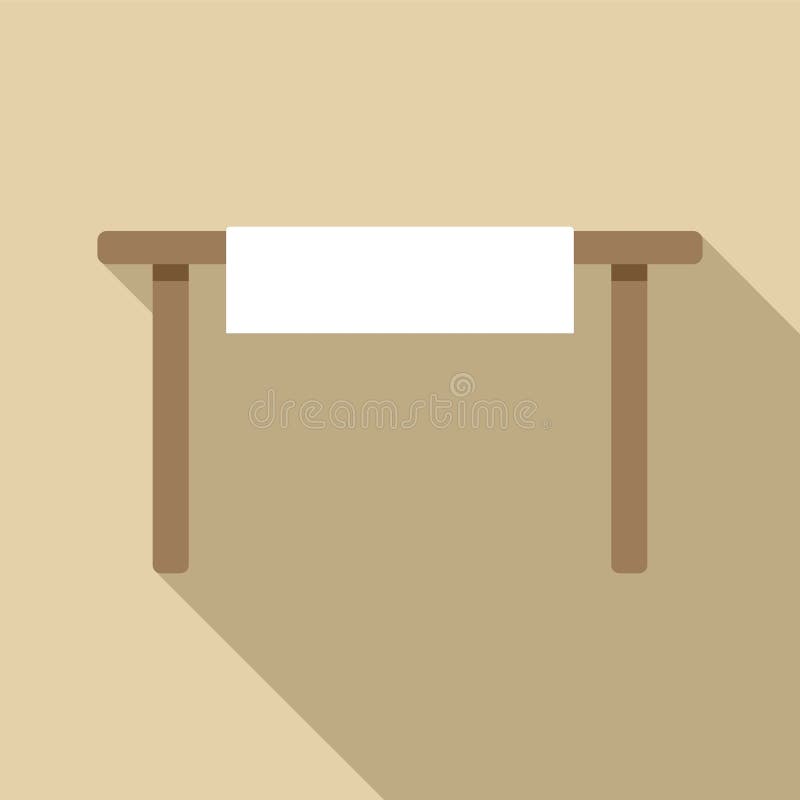 Wooden Table with White Tablecloth Covering Part of the Surface Stock ...