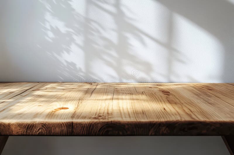 Wooden Tabletop with Light and Shadow Patterns Stock Illustration ...