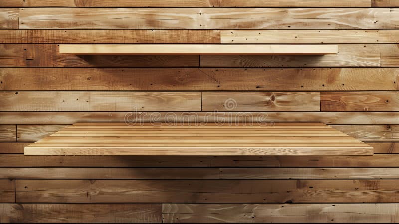A Wooden Tabletop on a Planked Wall. an Empty Bar Counter, Shelf, or ...