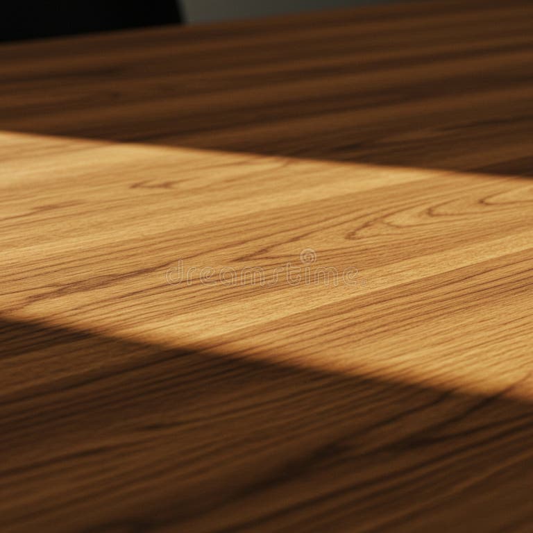 Wooden Tabletop Surface with Visible Grain Patterns, Illuminated by ...