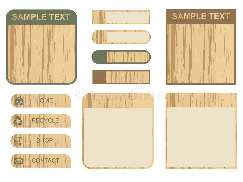 Wooden tabs and text boxes stock vector. Illustration of text - 5886719