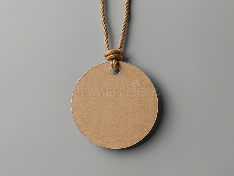 A Wooden Tag Hanging on a Rope Stock Photo - Image of jewelry, medal ...