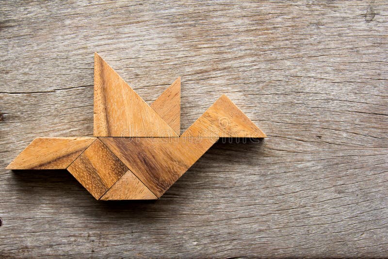 Wooden Tangram Puzzle in Bird Shape Stock Image - Image of logic, learn ...