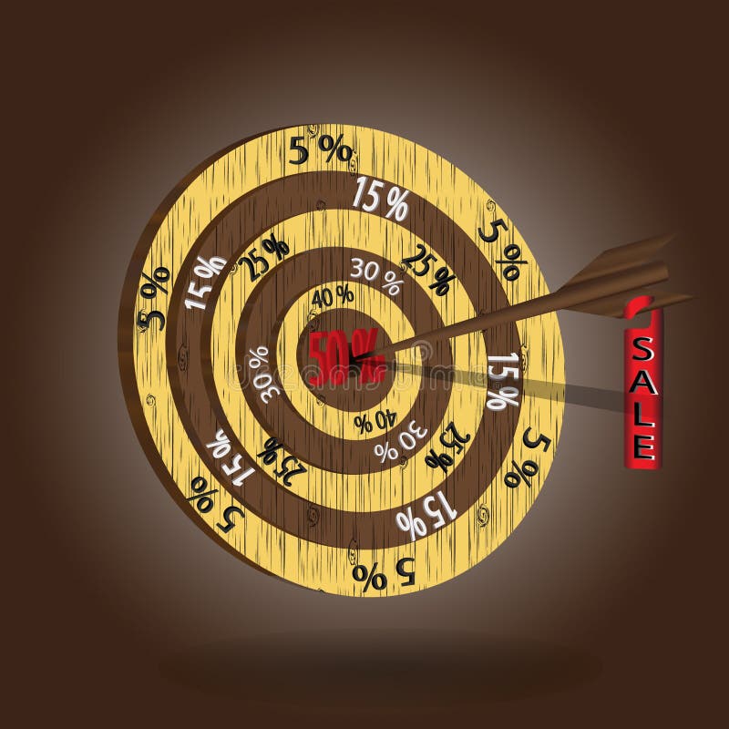 Wooden target stock vector. Illustration of discount - 58274410