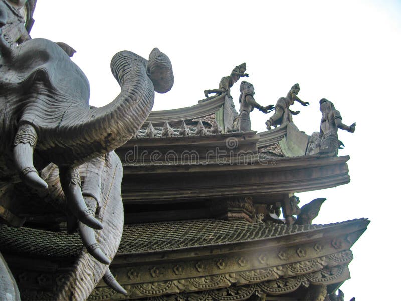 Wooden Temple stock photo. Image of sculpture, east, building - 40998624