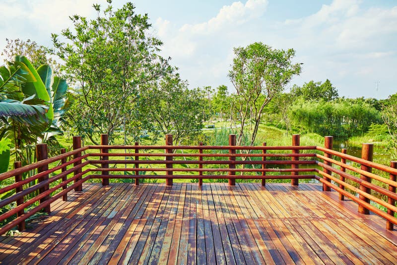 Wooden Deck Wood Outdoor Patio Garden Landscaping Terrace Stock Image ...