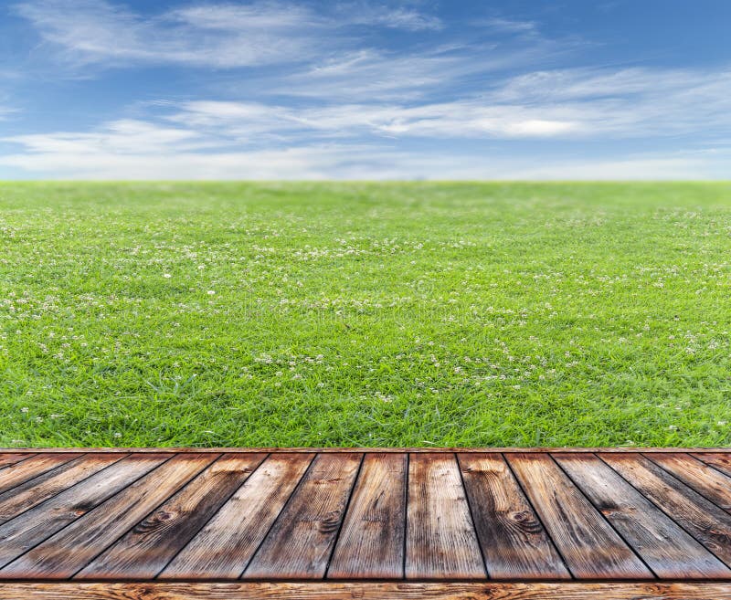 Wooden terrace with lawn stock photo. Image of pattern - 85408098