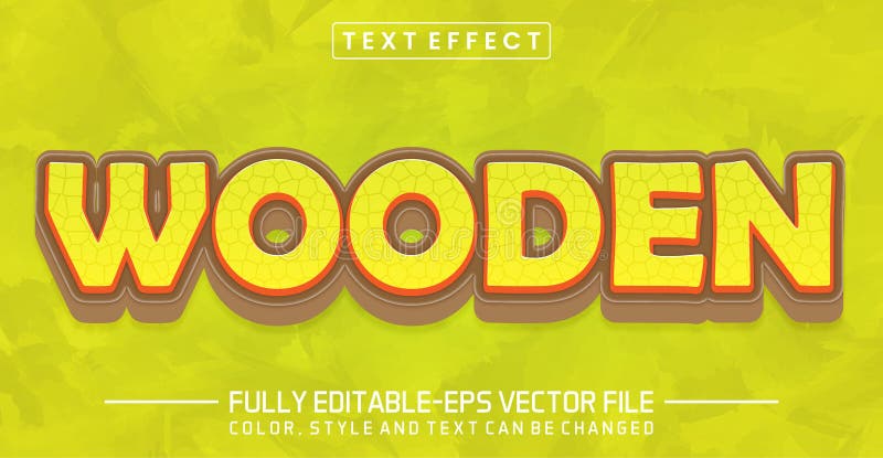 Wooden Text Editable Style Effect Stock Vector - Illustration of wooden ...
