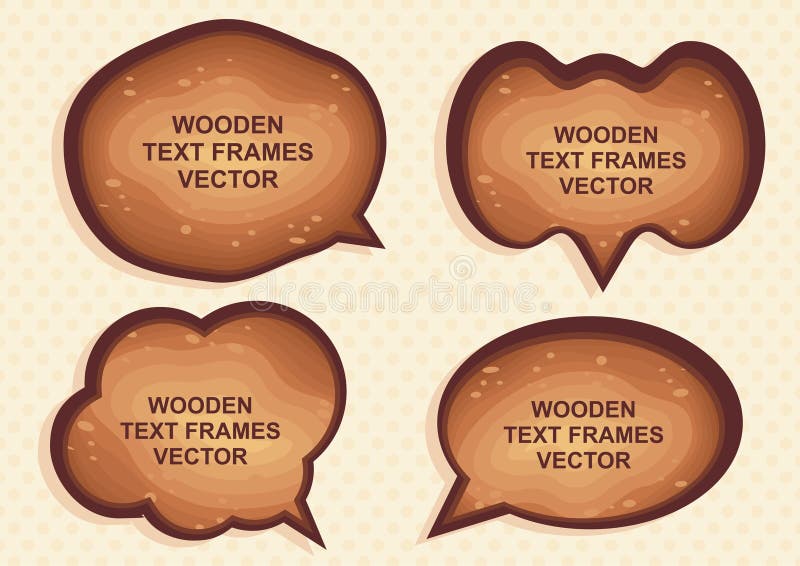 Wooden text - speech frame stock vector. Illustration of writing - 96099817