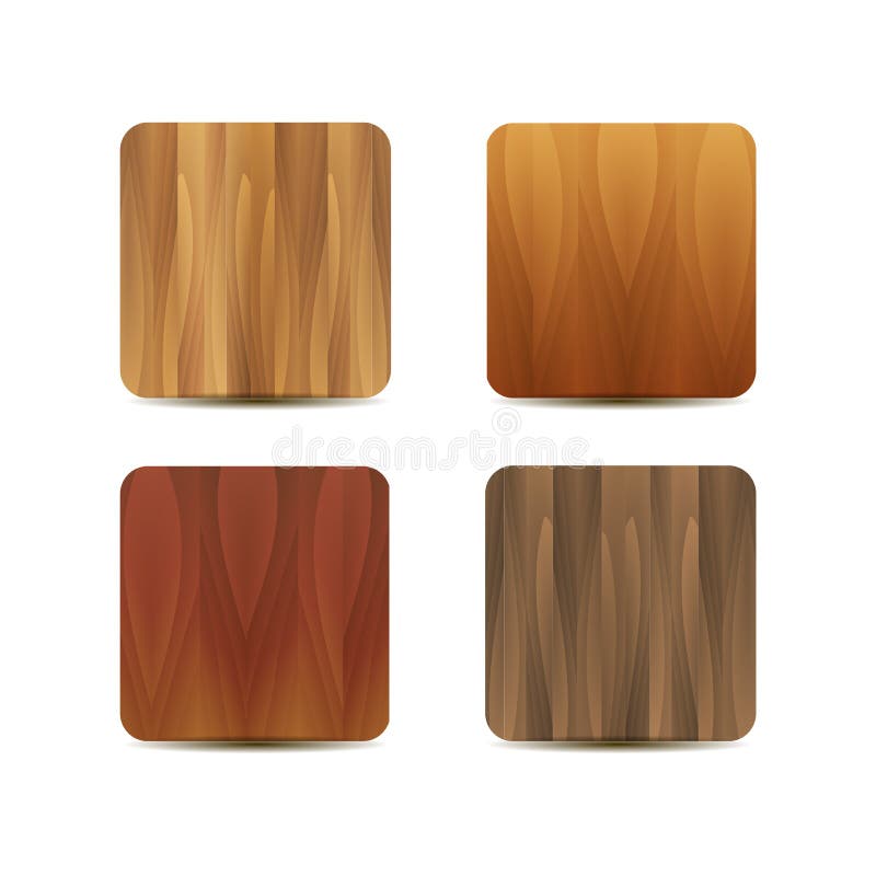 Wooden Texture Application Icons Stock Illustration - Illustration of ...