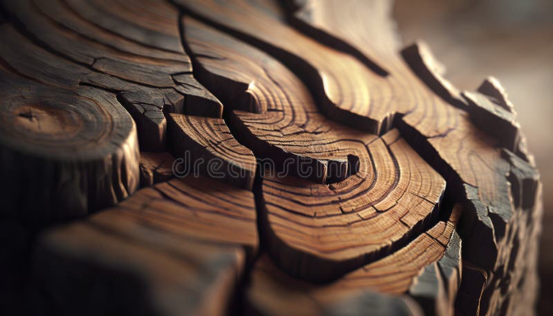 Wooden Texture, Closeup of a Tree Stump with Annual Rings Stock ...