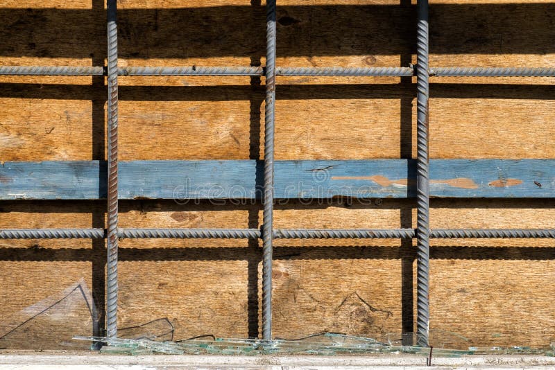 Wooden Texture Covered with Steel Rods Stock Image - Image of broken ...