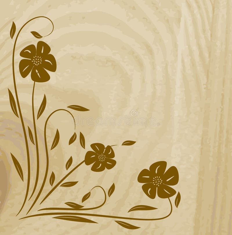 Wooden texture with flower stock vector. Illustration of door - 7167398