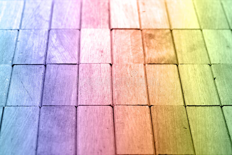 Wooden Texture Pattern Made with Wooden Blocks with Rainbow Colors ...