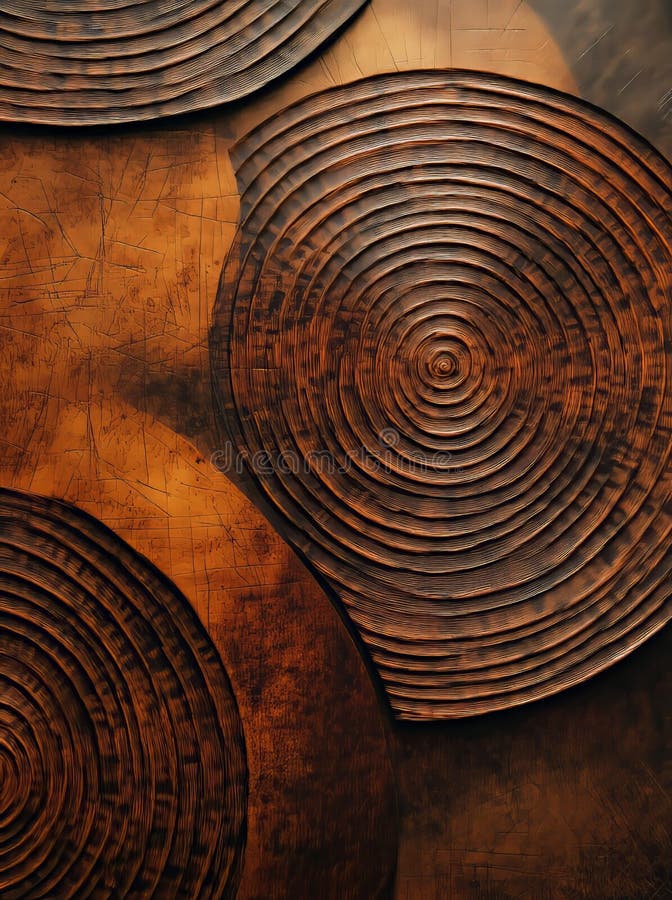 Wooden Textures with Circular Patterns. Wooden Panel with Circles ...