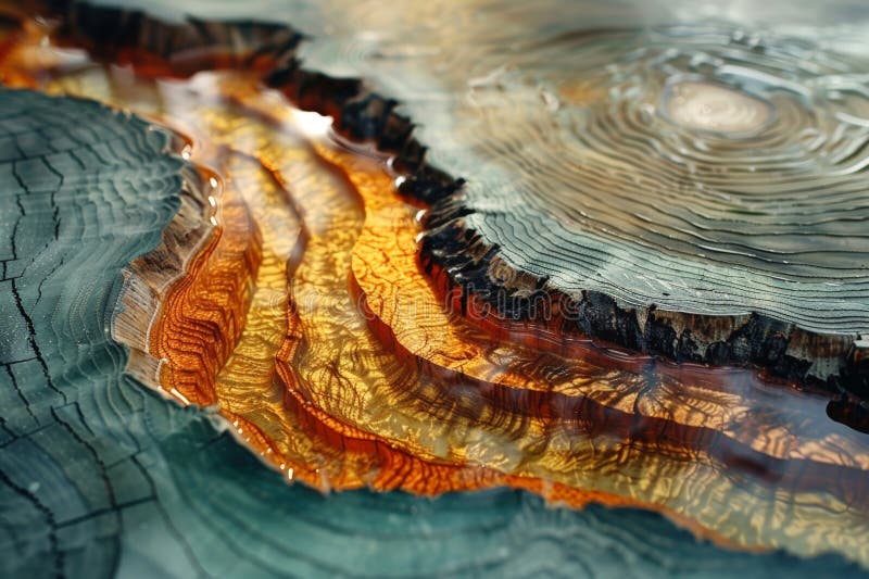 Wooden Textures Under Rippling Water for Natural Backgrounds. Stock ...