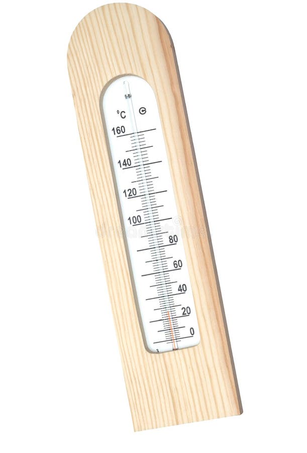 Wooden Thermometer with Celsius Scale Stock Image - Image of ...