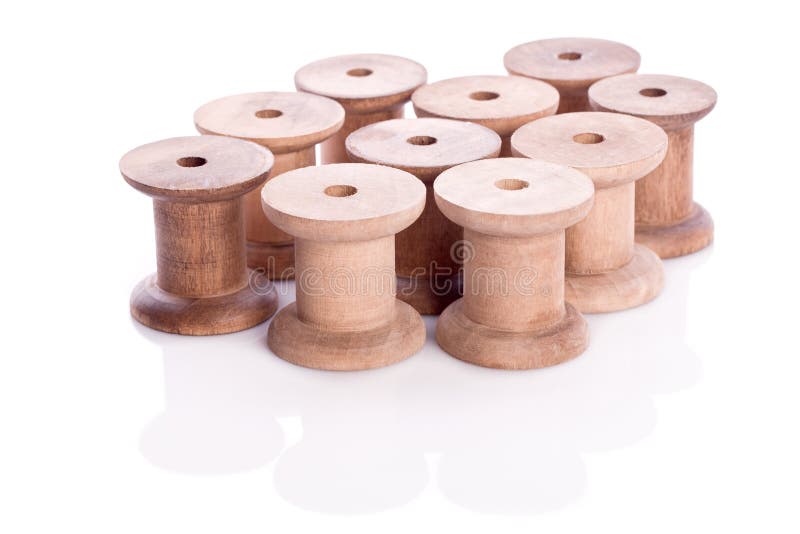 Wooden thread reel stock photo. Image of isolated, textile - 30970028