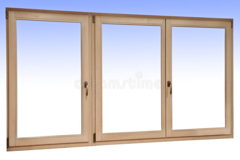 Wooden three-wing window stock photo. Image of quadrangle - 88131022