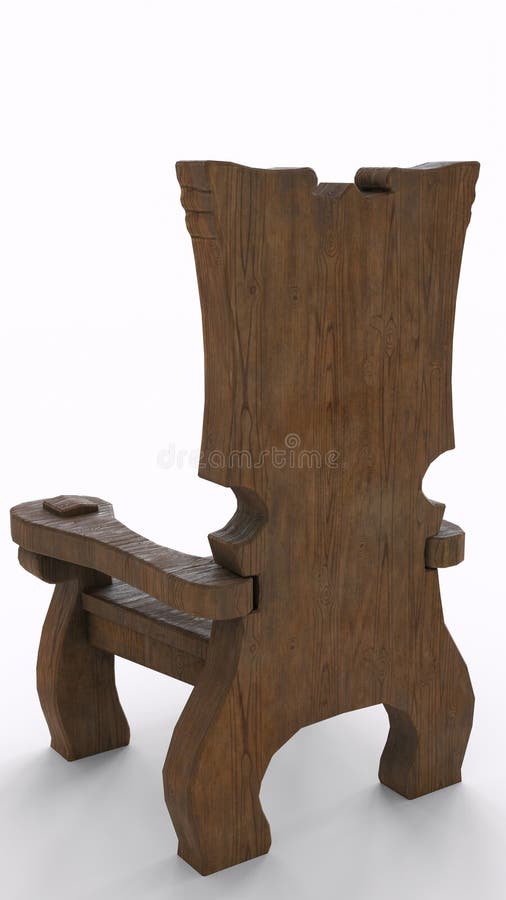 Wooden Throne with White Background Stock Illustration - Illustration ...